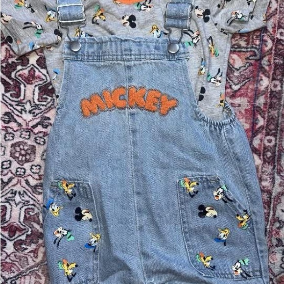 Bottoms | Mickey Mouse Denim Overalls For Kids Blue | Poshmark
